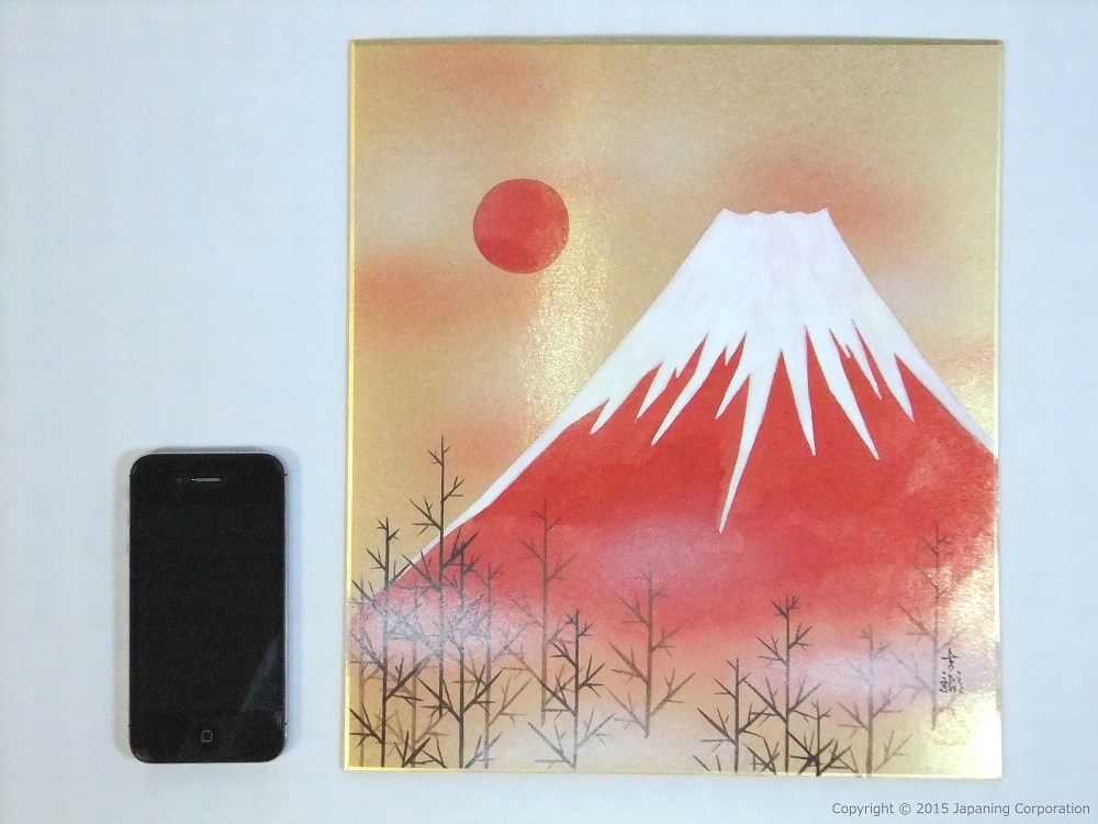 Shikishi Paperboard (Red Mt. Fuji) | Japanese Handmade Crafts Shop ...
