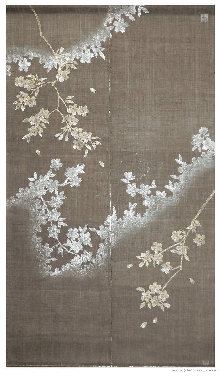 Sakura on Dark Brown | Hand-Drawn | Japanese Handmade Crafts Shop ...