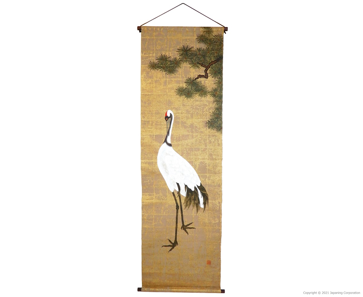 Tsuru (crane bird) 松に鶴 | Japanese Handmade Crafts Shop - nipponcraft